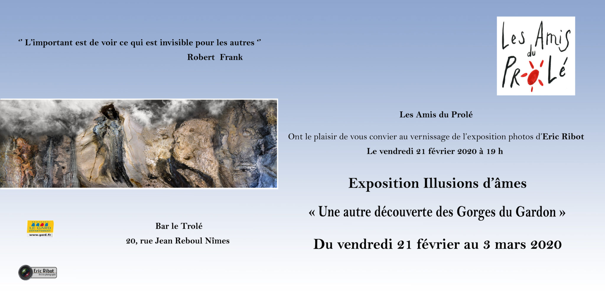 Invitation vernissage photo - Eric Ribot
